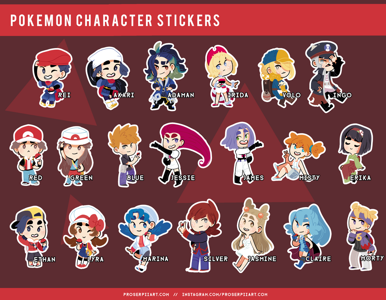 Pokemon Trainer Stickers – proserpiiart