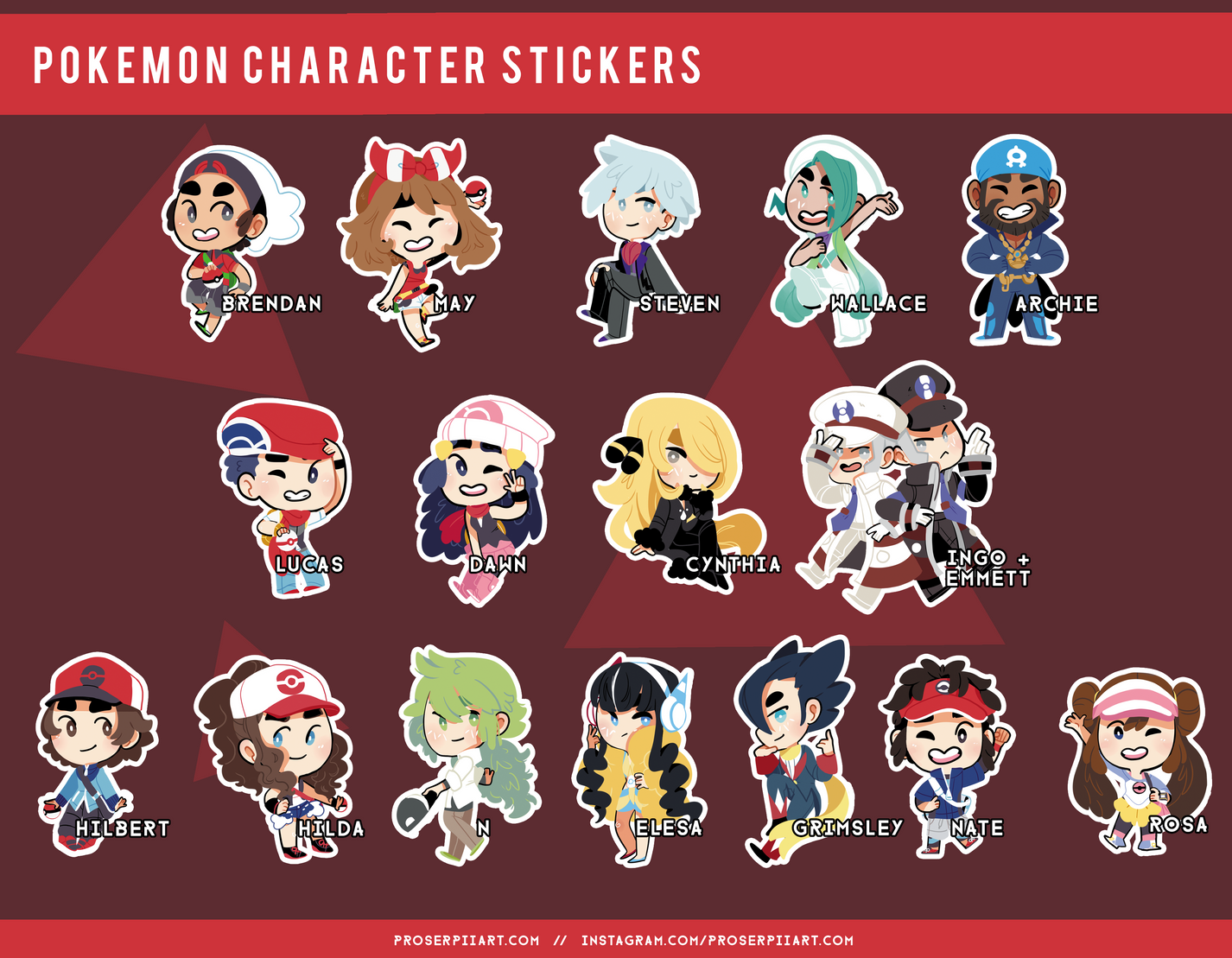 Pokemon Trainer Stickers – proserpiiart